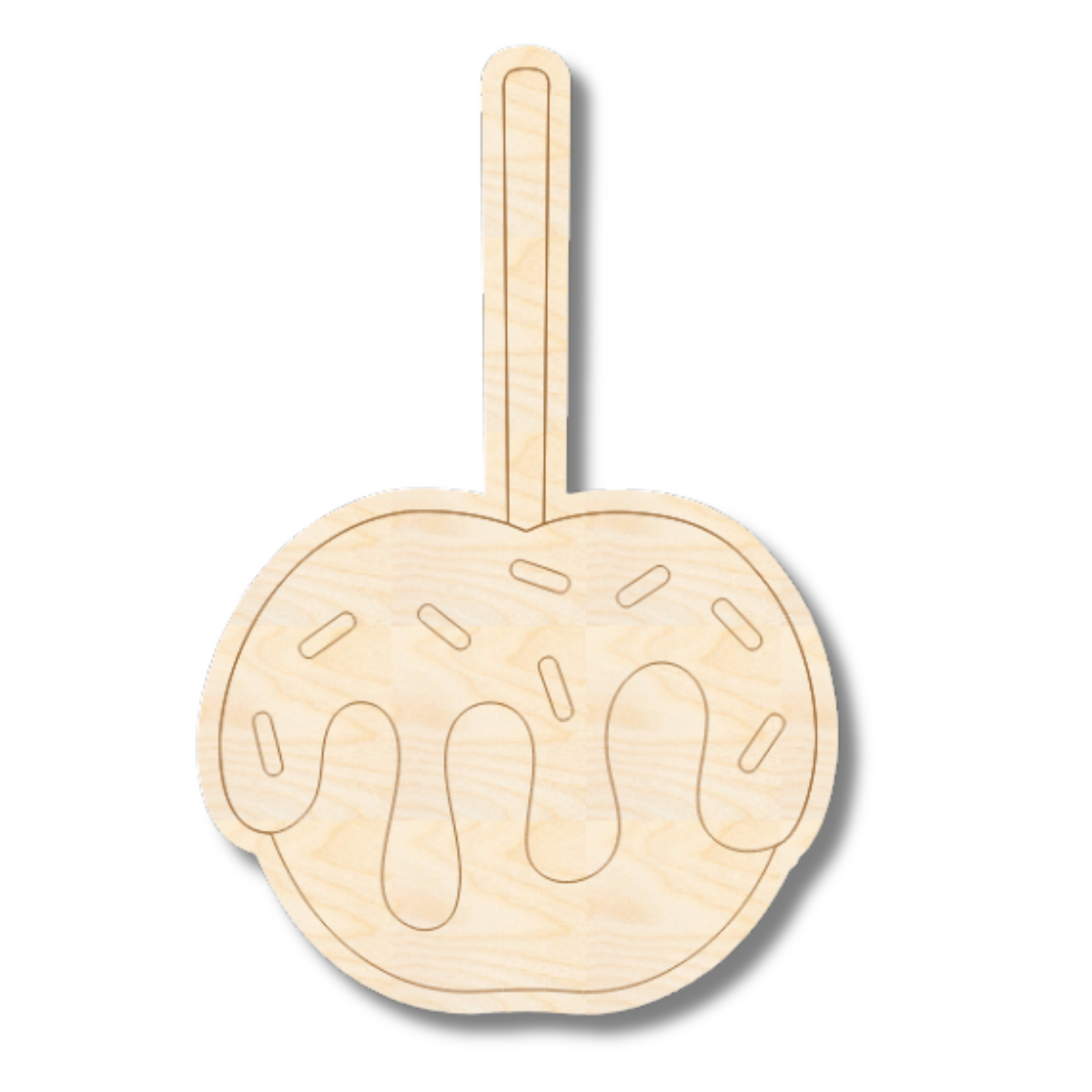 Unfinished Wood Etched Candy Apple Shape | Paint By Line Crafts | up t ...