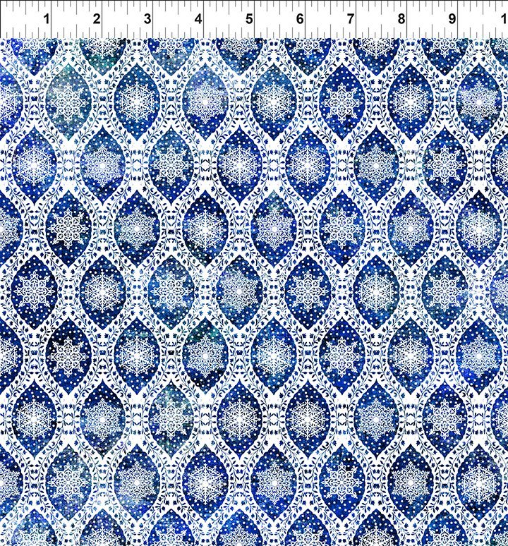 ITB Nature's Winter-Snowflake Ogee-Blue — High Country Quilts