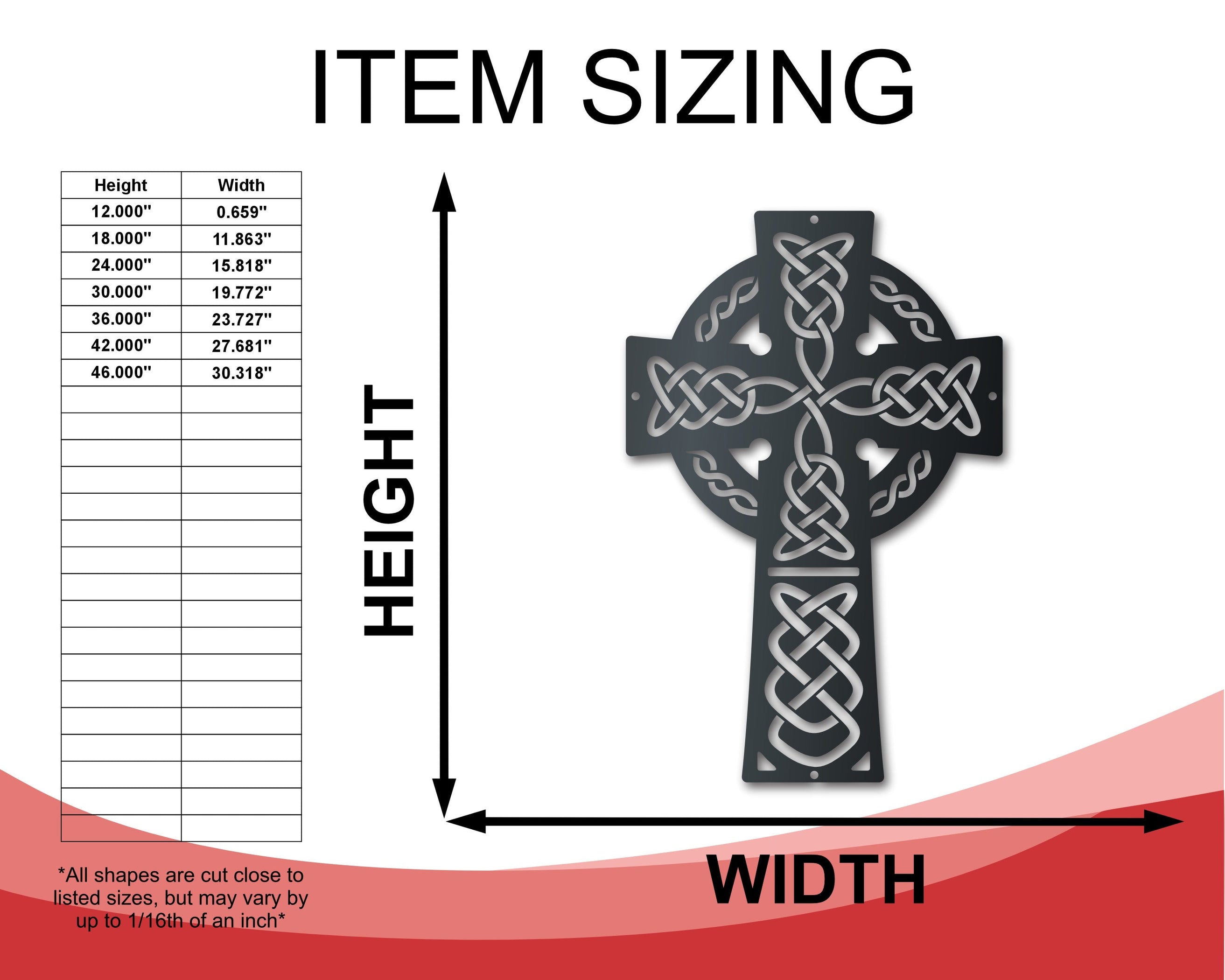 Metal Celtic Cross Wall Art | Indoor Outdoor | Up to 46" | Over 20 Col ...