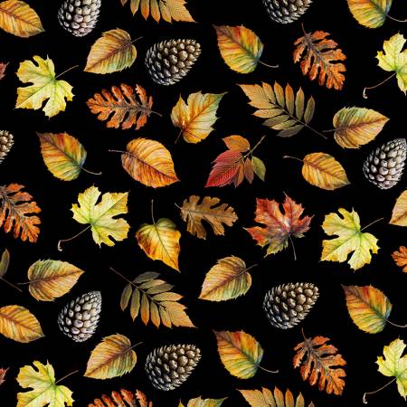 TT Black Tossed Fall Leaves — High Country Quilts
