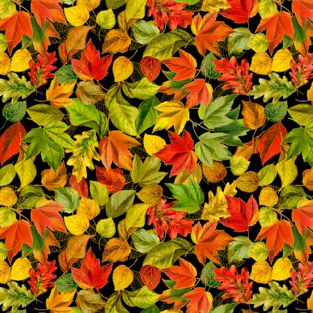TT Black Metallic Fall Leaves — High Country Quilts