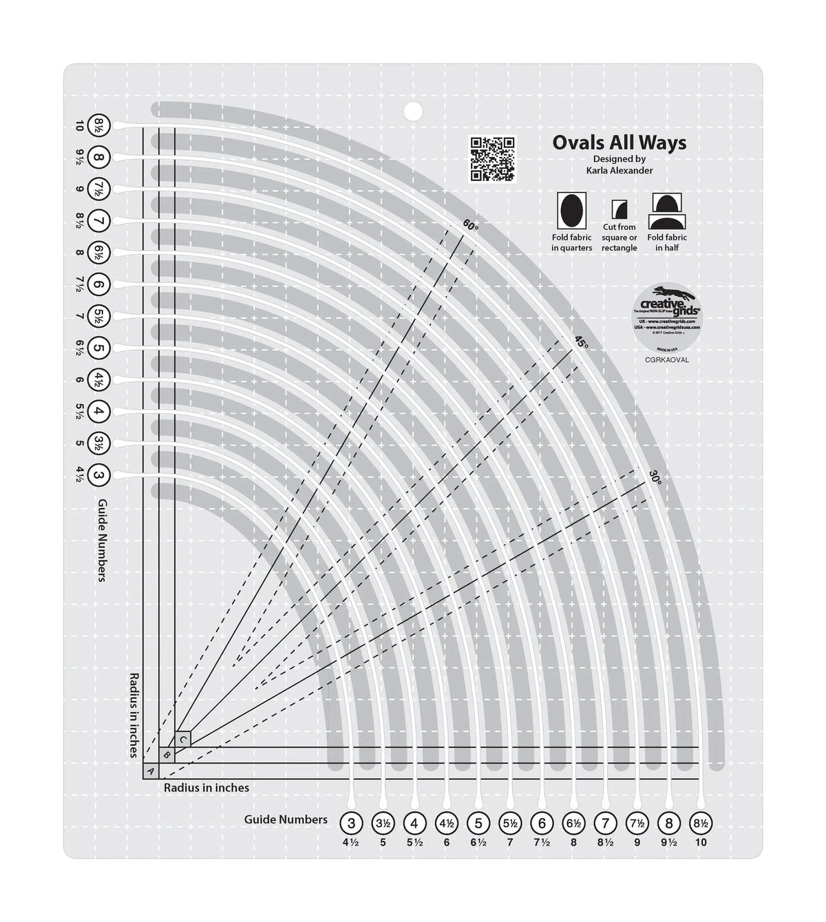 Creative Grids Ovals All Ways Quilt Ruler — High Country Quilts