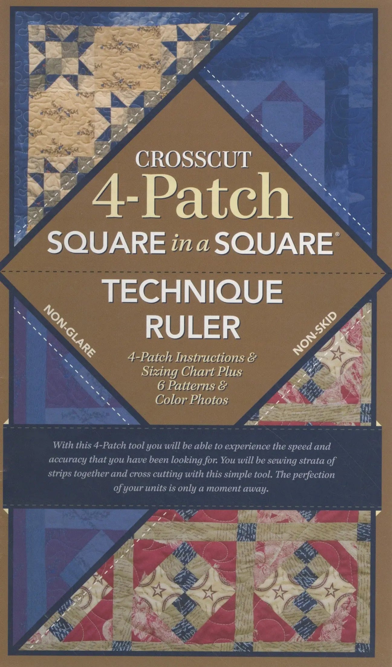 Crosscut 4 Patch Ruler with Book — High Country Quilts