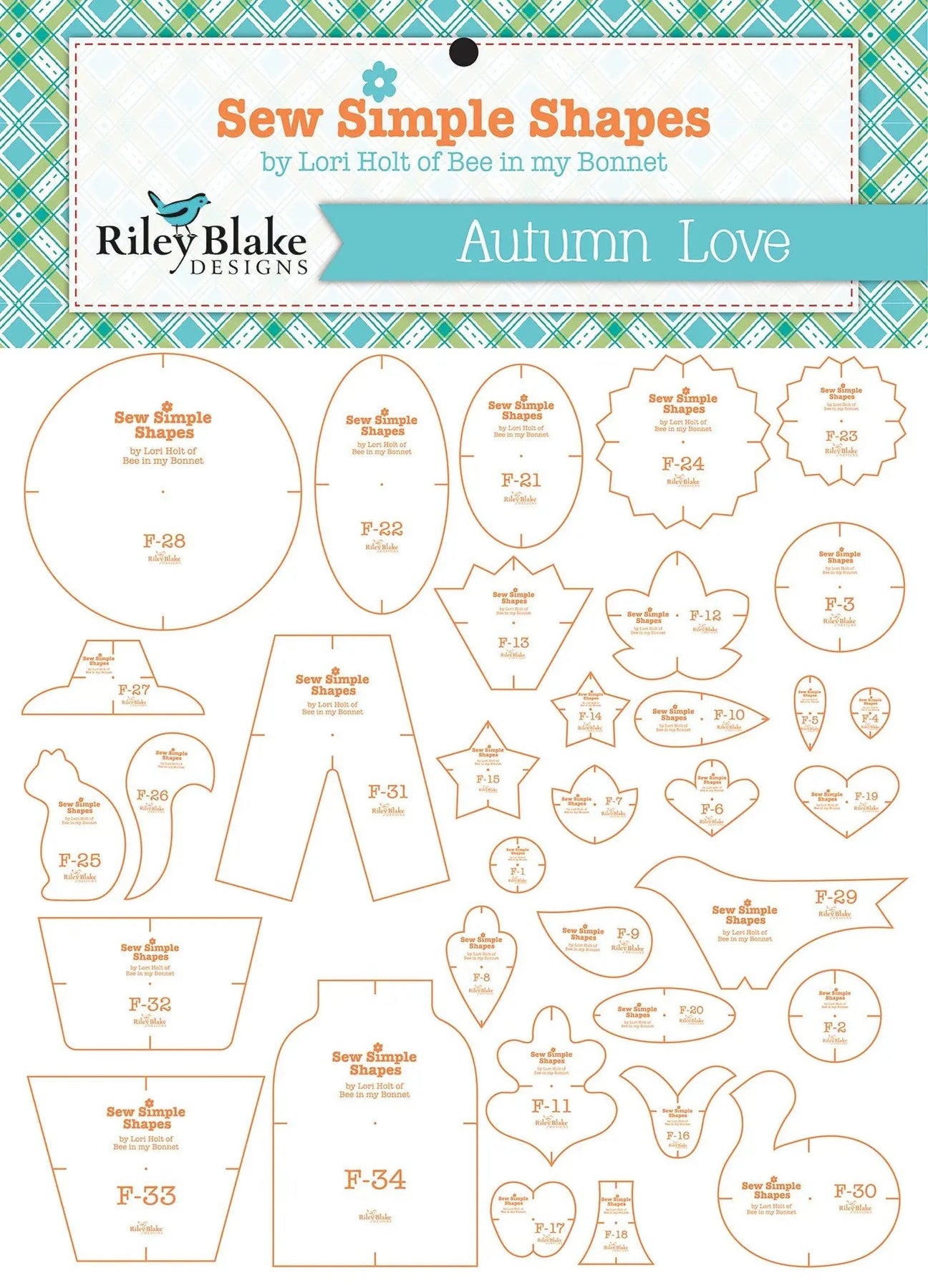 Lori Holt Autumn Love Quilt Template Set — High Country Quilts