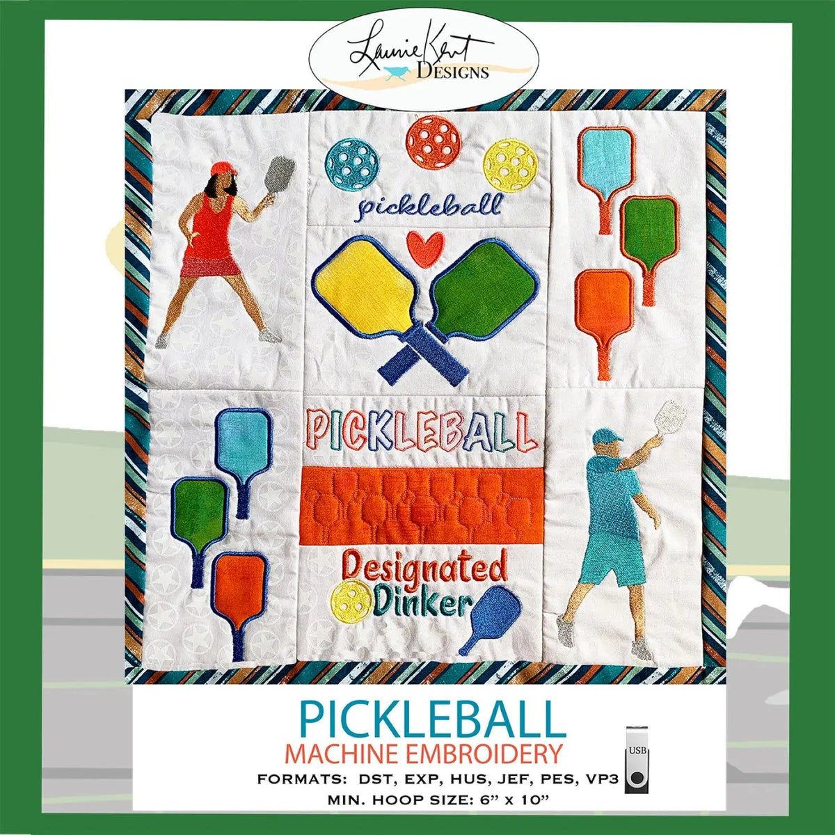 Pickleball Fun Embroidery Pattern — High Country Quilts