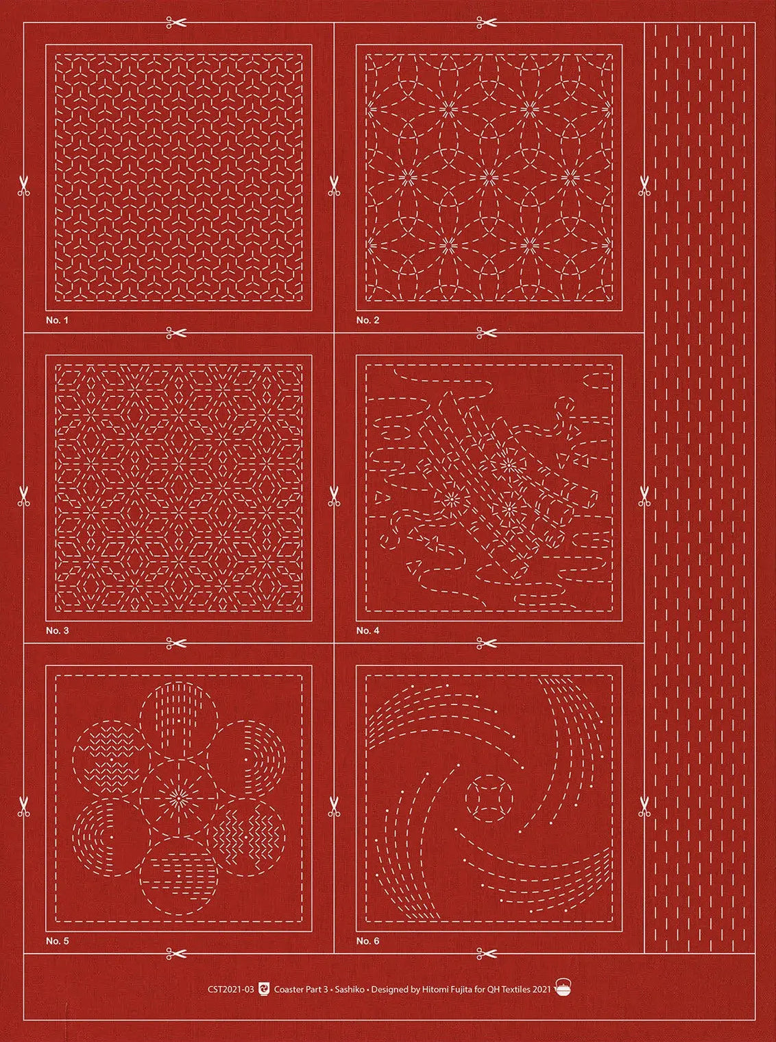 Sashiko Coaster Pattern 3 Brick — High Country Quilts