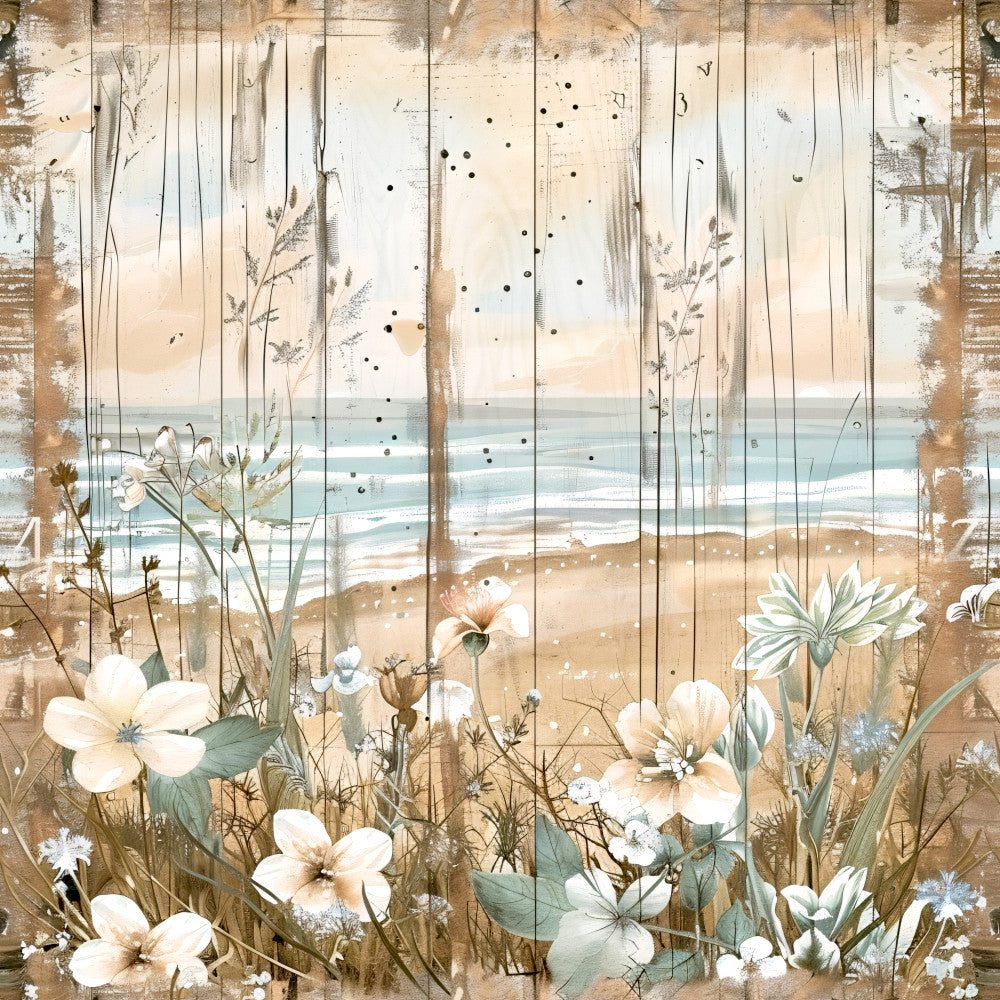 Floral Beach Scenes Fabric Panel 18 — High Country Quilts