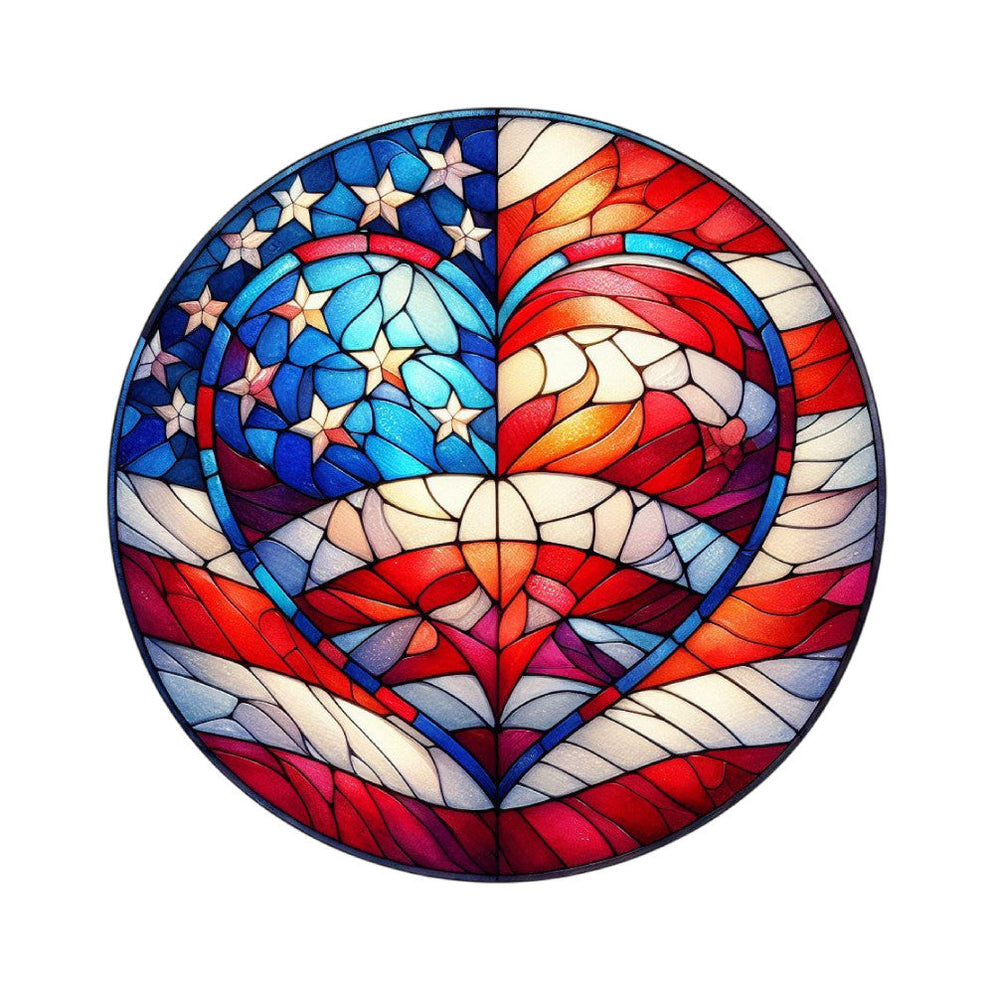 Round Stained Glass Patriotic Fabric Panel 7 — High Country Quilts